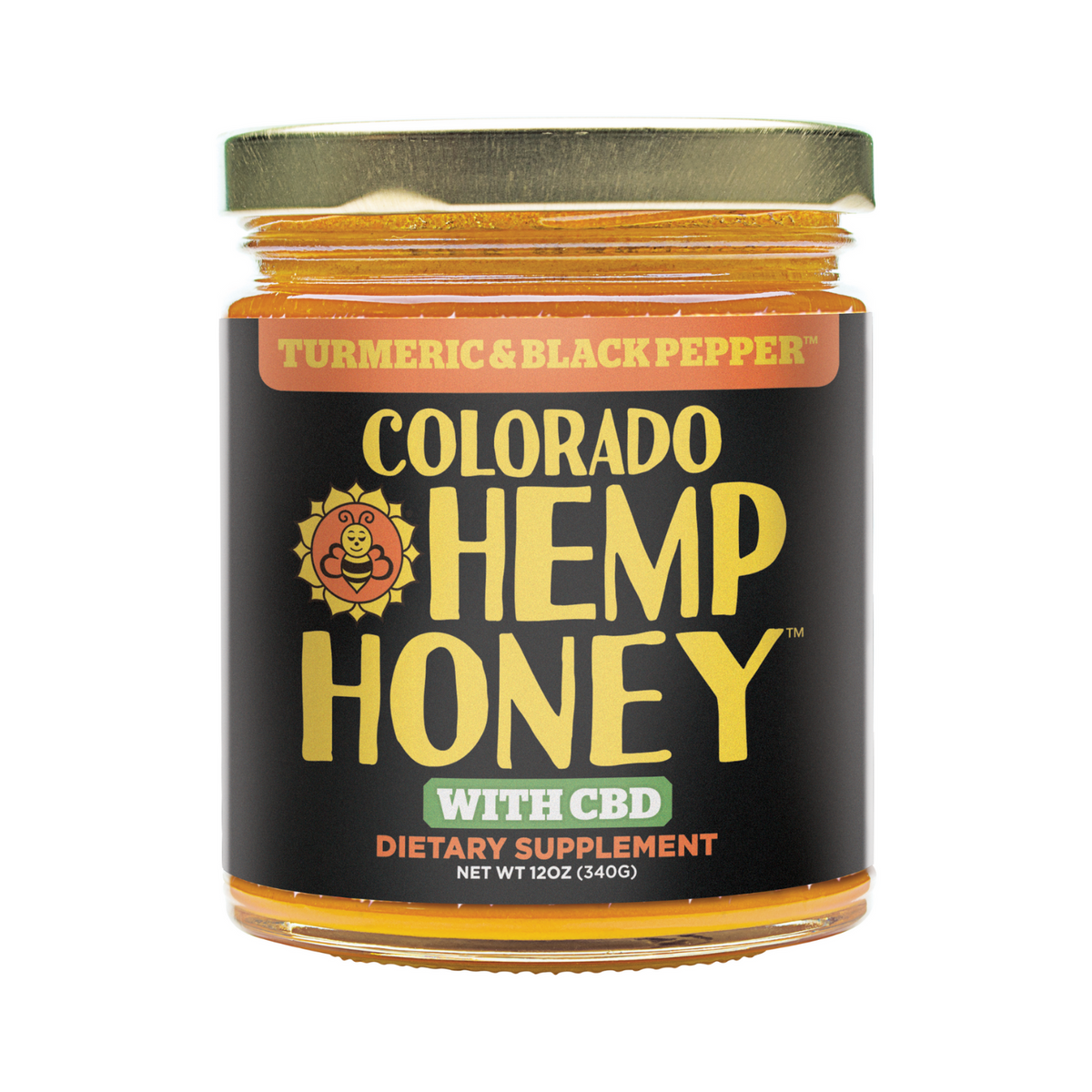 CBD Hemp Honey Jar - Turmeric & Black Pepper | Colorado Hemp Honey
